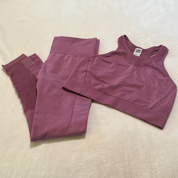 JoyLab | Pants & Jumpsuits | Joy Lab Mauve Sports Bra Legging Set Size ...